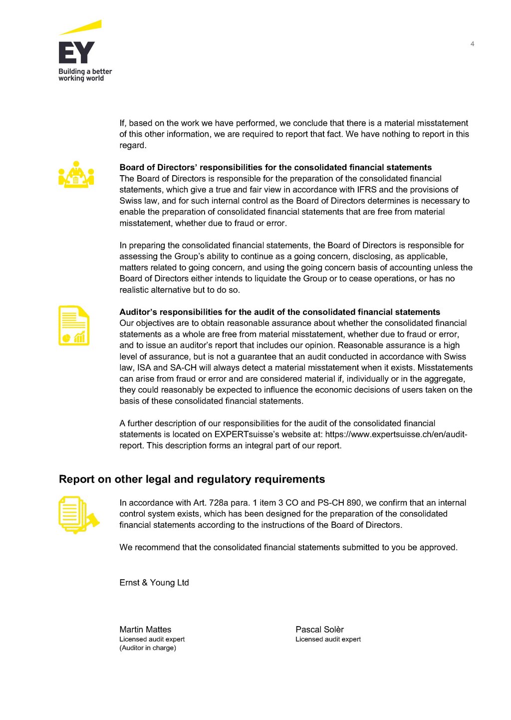 Tecan Annual Report: Statutory Auditor´s Report on the Consolidated ...